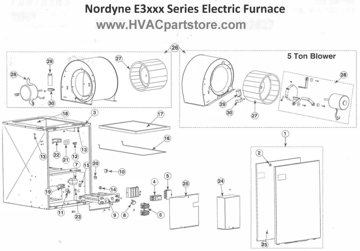 E3010 Nordyne Electric Furnace Parts – Tagged "access panel latch ...